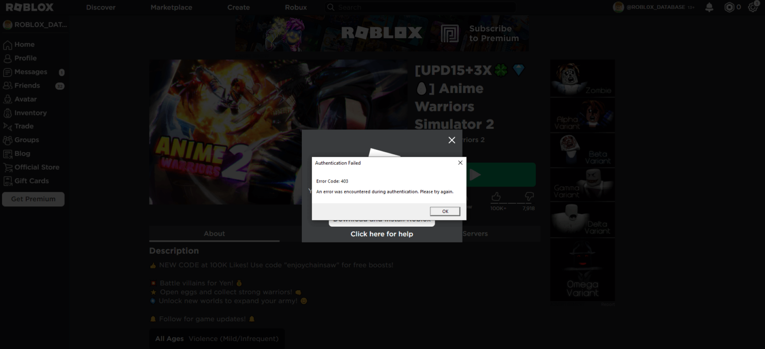 How To Fix Error Code 403 In Roblox - Roblox Database