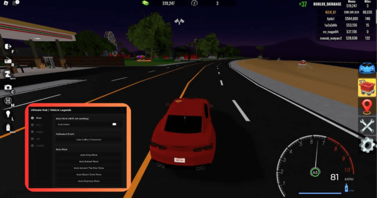 Vehicle Legends Script - Roblox Database